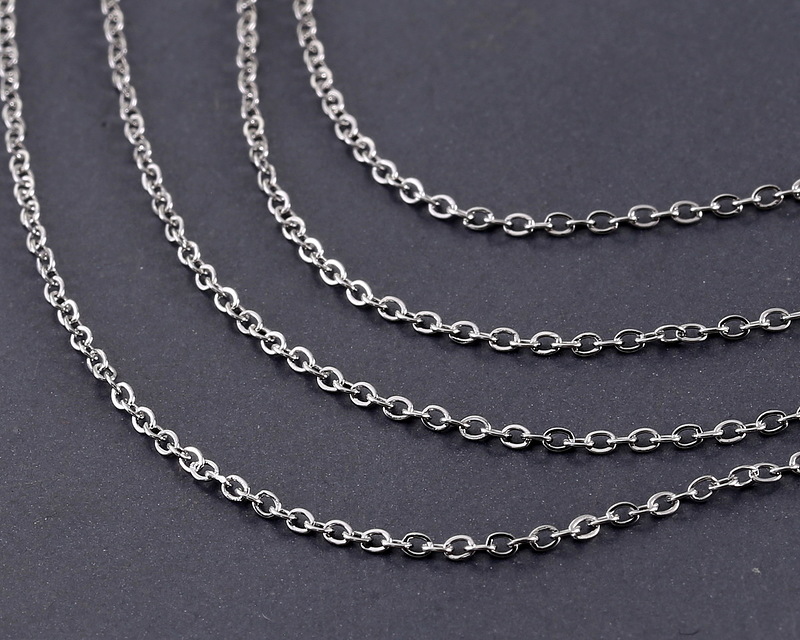 Stainless Steel Half Flat Delicate Cable Chain