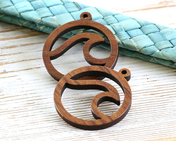 Walnut Wood Wave Focal 25x29mm