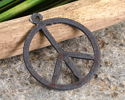Universal Ironworks Rusted Iron Peace Symbol Focal 59x50mm