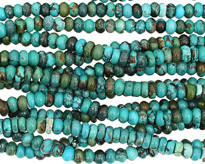 Chinese Turquoise Irregular Rondelle 7-9mm