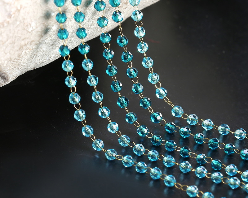 Turquoise Waters Mix Ombré Crystal 2mm Gold (plated) Stainless Steel ...