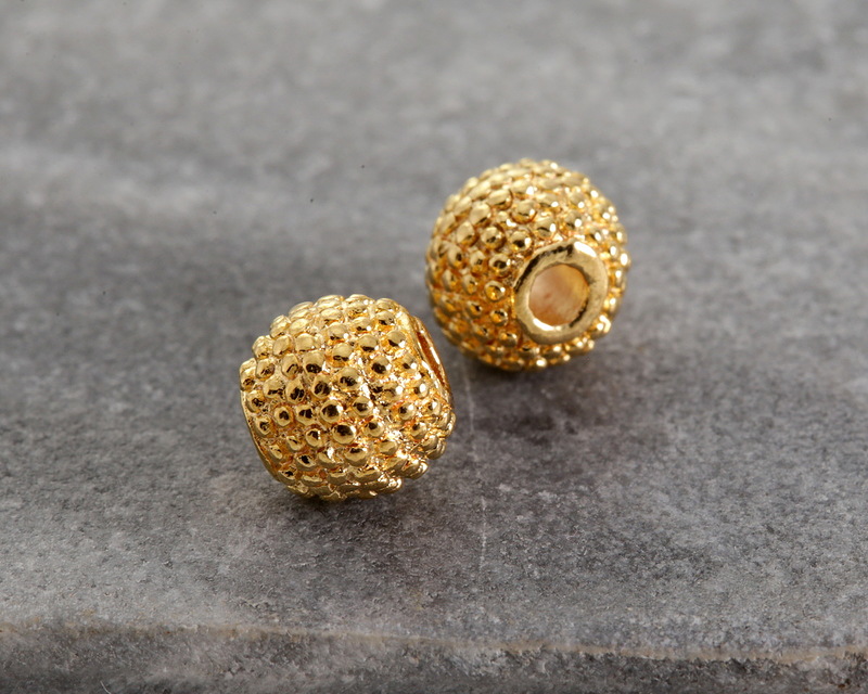 Gold (plated) Lychee Round Bead 6mm