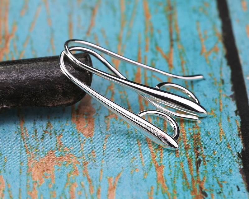 Silver (plated) Drip Earwire 12x26mm