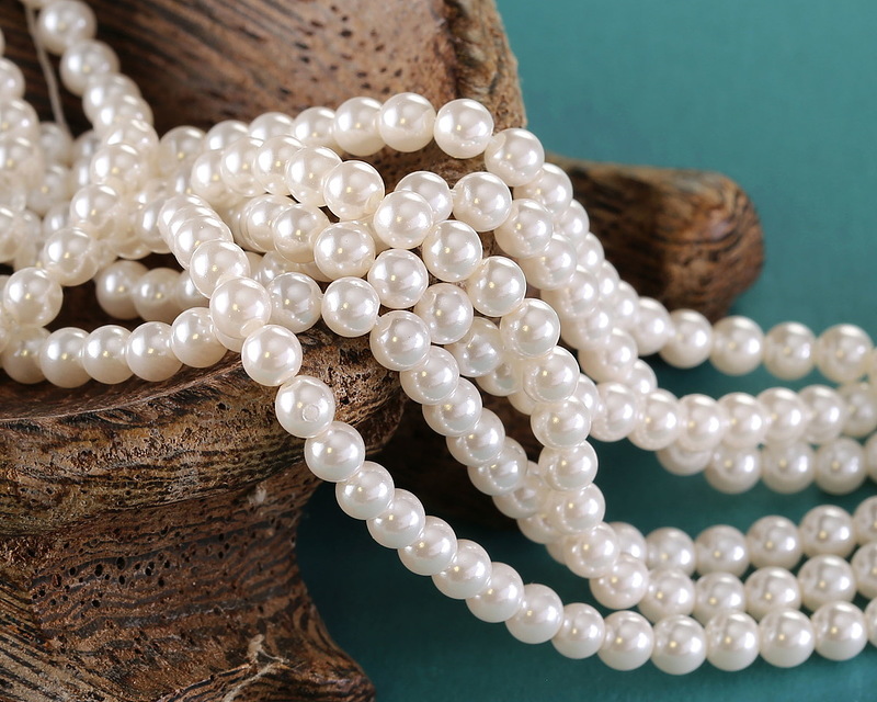 Pearly White Glass Pearl Round 3mm