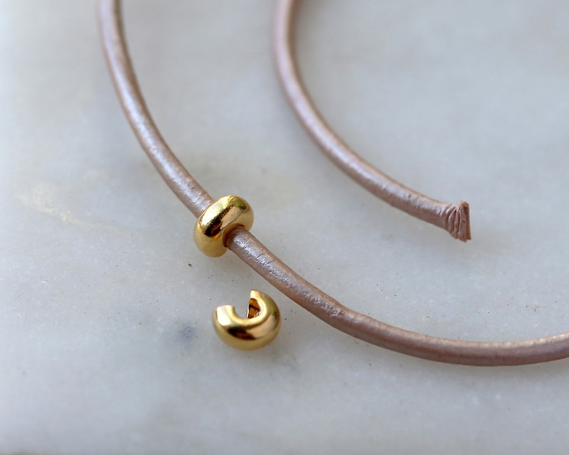 Gold (plated) Crimp Cover 4mm (200 pieces)