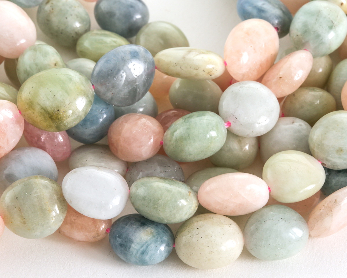 Multi Beryl Tumbled Nugget 16-18x10-16mm