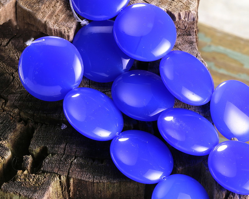 Czech Glass Cobalt Coin 20mm