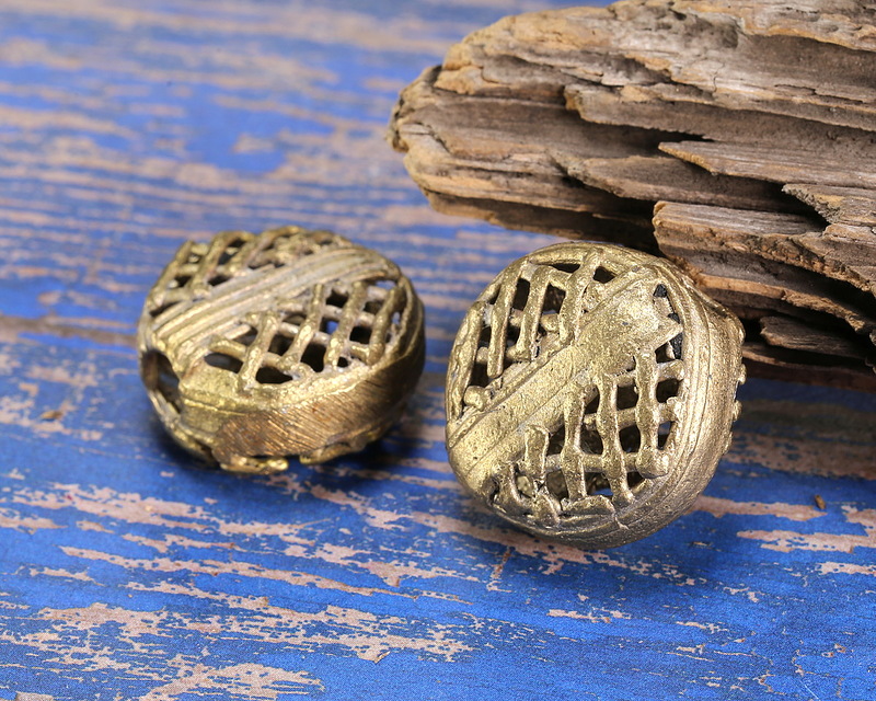 African Brass Fused Basket Coin 22-24mm