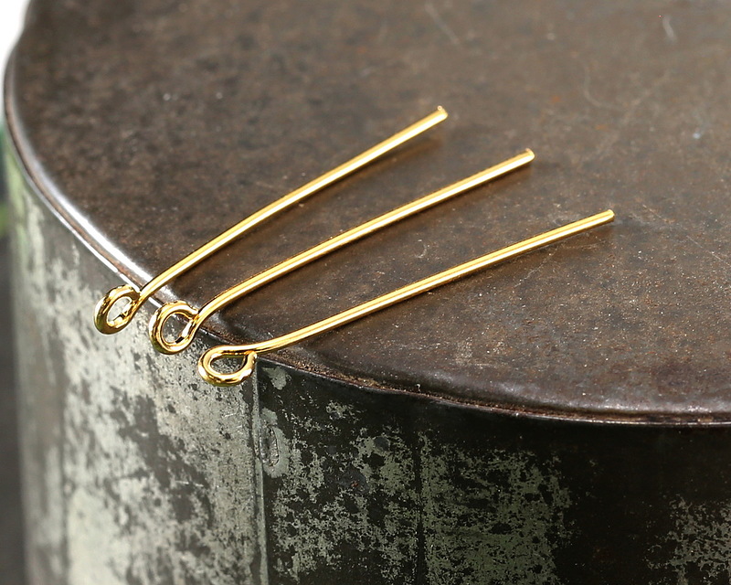 Gold (plated) Eye Pin 1", 21 gauge