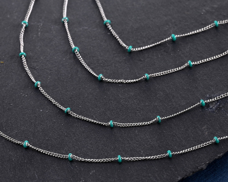 Stainless Steel Turquoise Satellite Chain