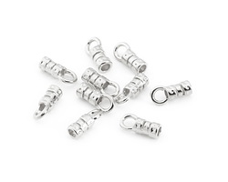 Silver (plated) Crimp Cord End 2mm (50 pieces)