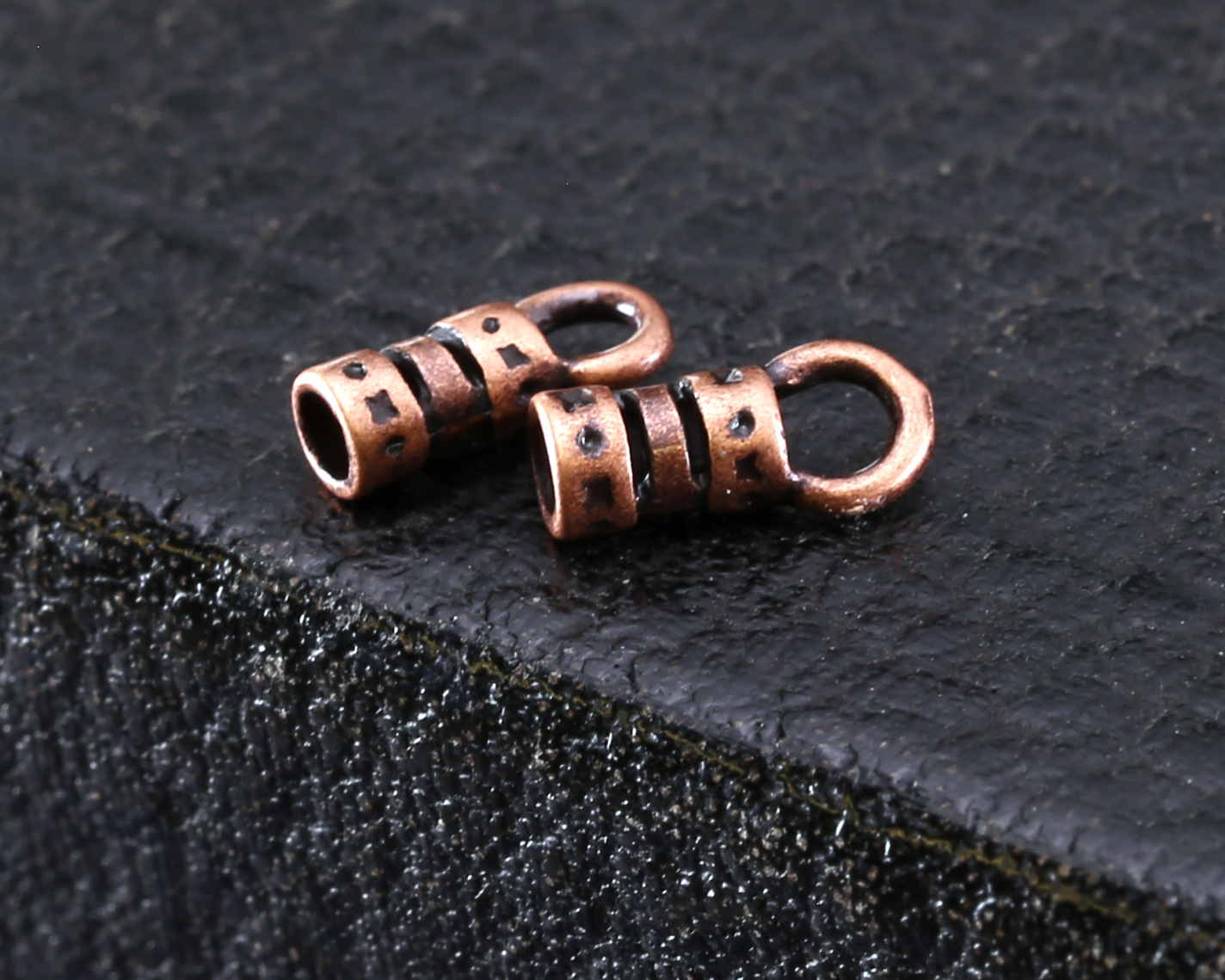 Antique Copper (plated) Crimp Cord End 2mm