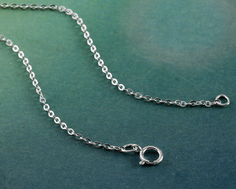 Sterling Silver Finished Delicate Flat Cable Chain 18"