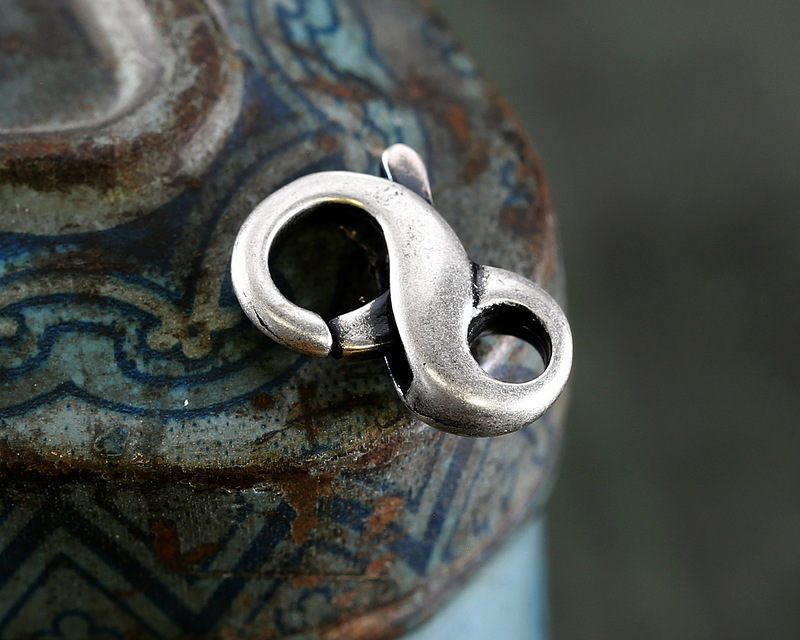 Antique Silver (plated) Infinity Lobster Clasp 14x11mm