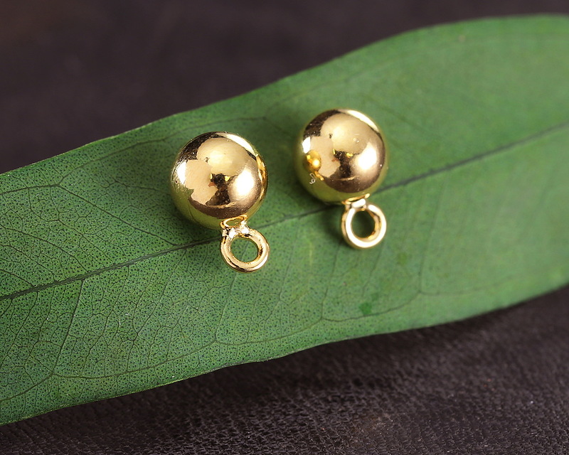 Gold (plated) Ball w/ Loop Post Earring 6mm