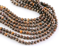 Brown Opal Microfaceted Round 4mm