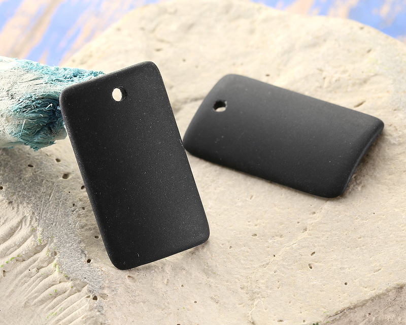 Jet Beach-Style Glass Bottle Curve Rectangle 19x33mm