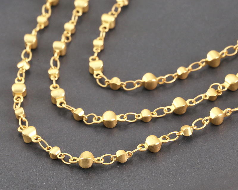 Satin Hamilton Gold (plated) Alternating Disc Chain