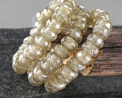 Czech Glass Light Black Diamond w/ Mercury Finish Large Hole Fire ...