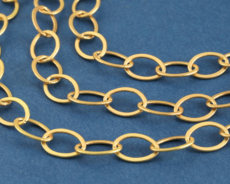 Satin Hamilton Gold (plated) Flat Oval Chain