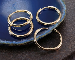 18K Gold (plated) Stainless Steel Hinged Hoops 20mm