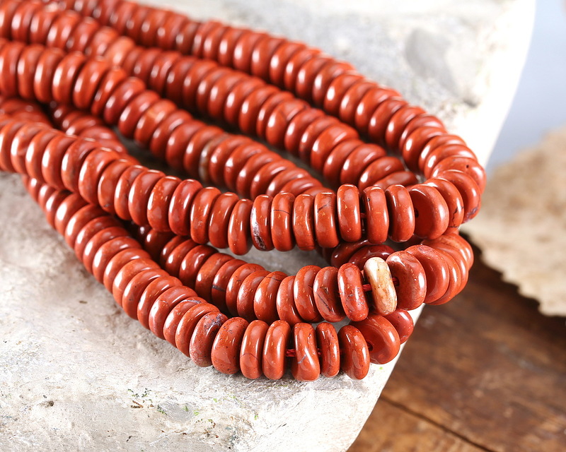 Red Jasper Spacer Rondelle 2x6mm