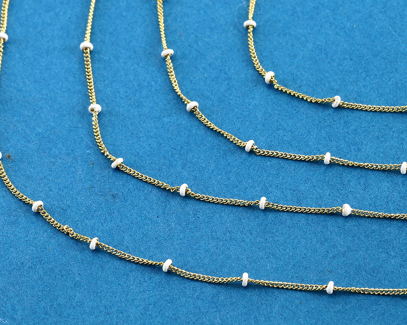 Gold (plated) Stainless Steel White Satellite Chain