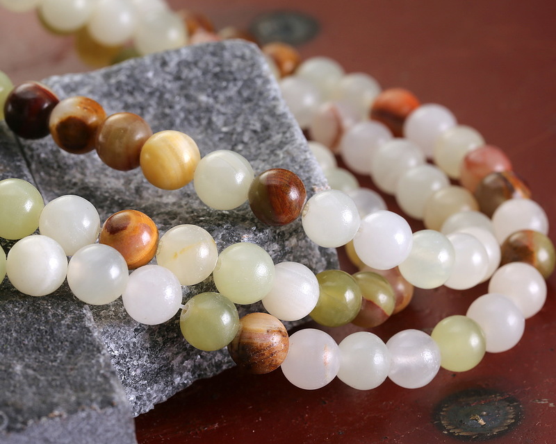 Green Banded Calcite Round 8mm