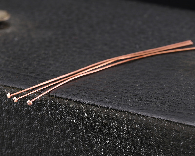 Antique Copper (plated) Head Pin 3", 24 gauge (100 pieces)