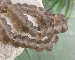Smoke Java Recycled Glass Faceted Bead 7-8x10-12mm