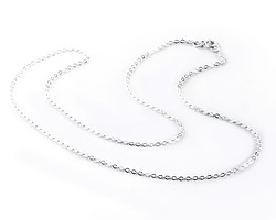 Sterling Silver Finished Delicate Flat Cable Chain 18"