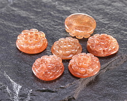Sunstone Carved Dahlia Coin 15mm