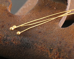 Gold (plated) Ball Head Pin 1.5", 24 gauge