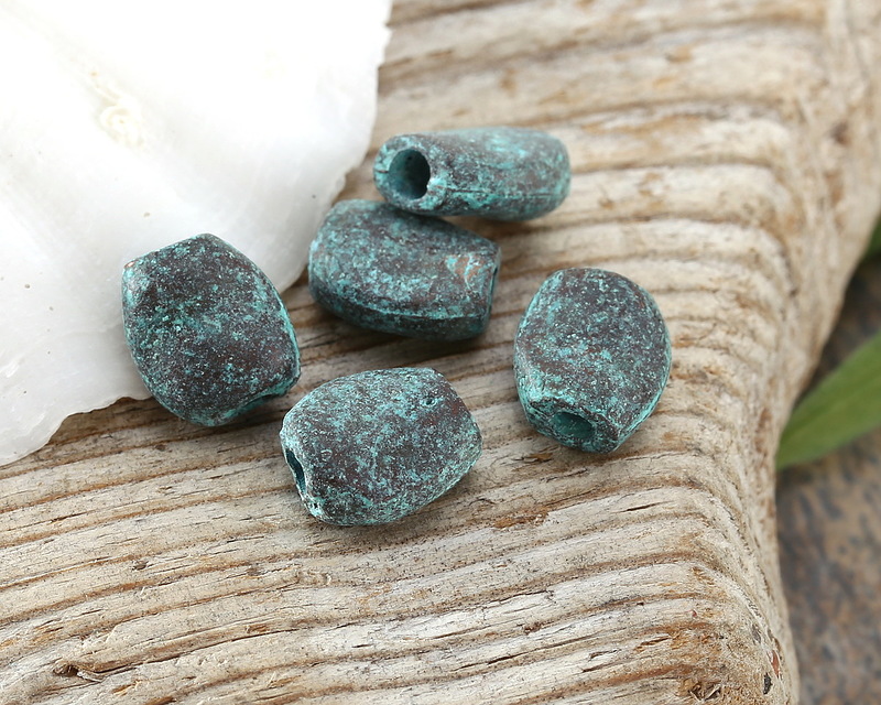Mykonos Copper (plated) Patina Pinch Bead 10x8mm