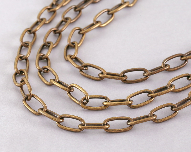 Antique Brass Paperclip Chain