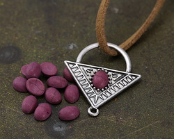 Matte Ruby Resin Oval Cabochon 6x8mm