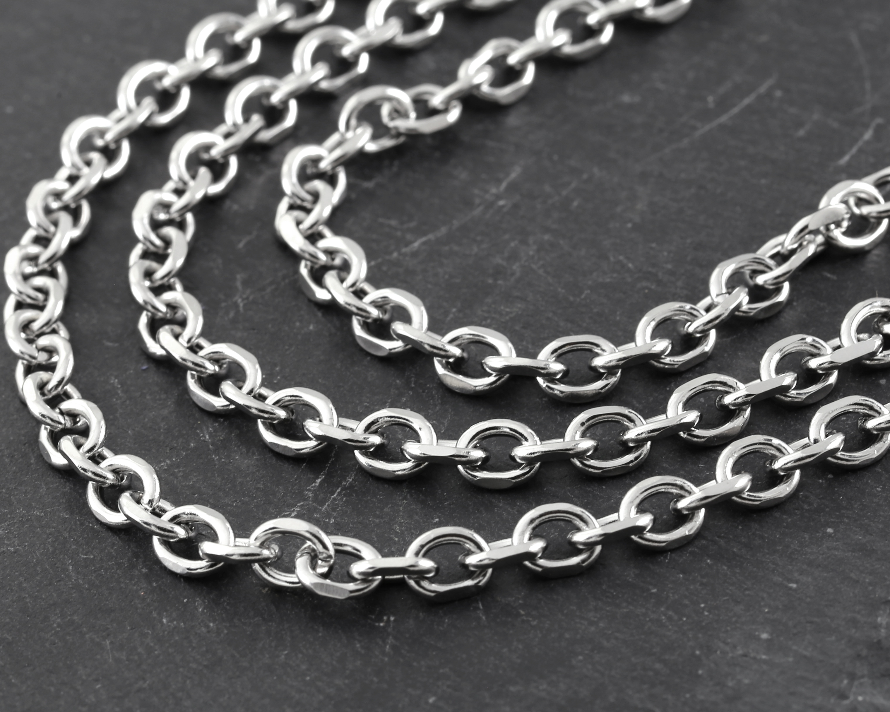 Stainless Steel Faceted Cable Chain