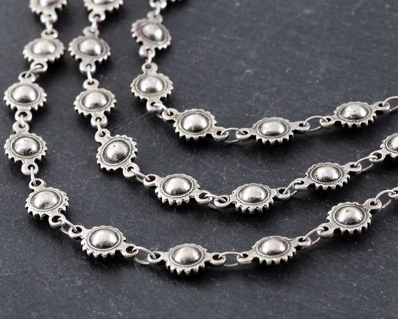 Antique Silver (plated) Ball & Cog Chain