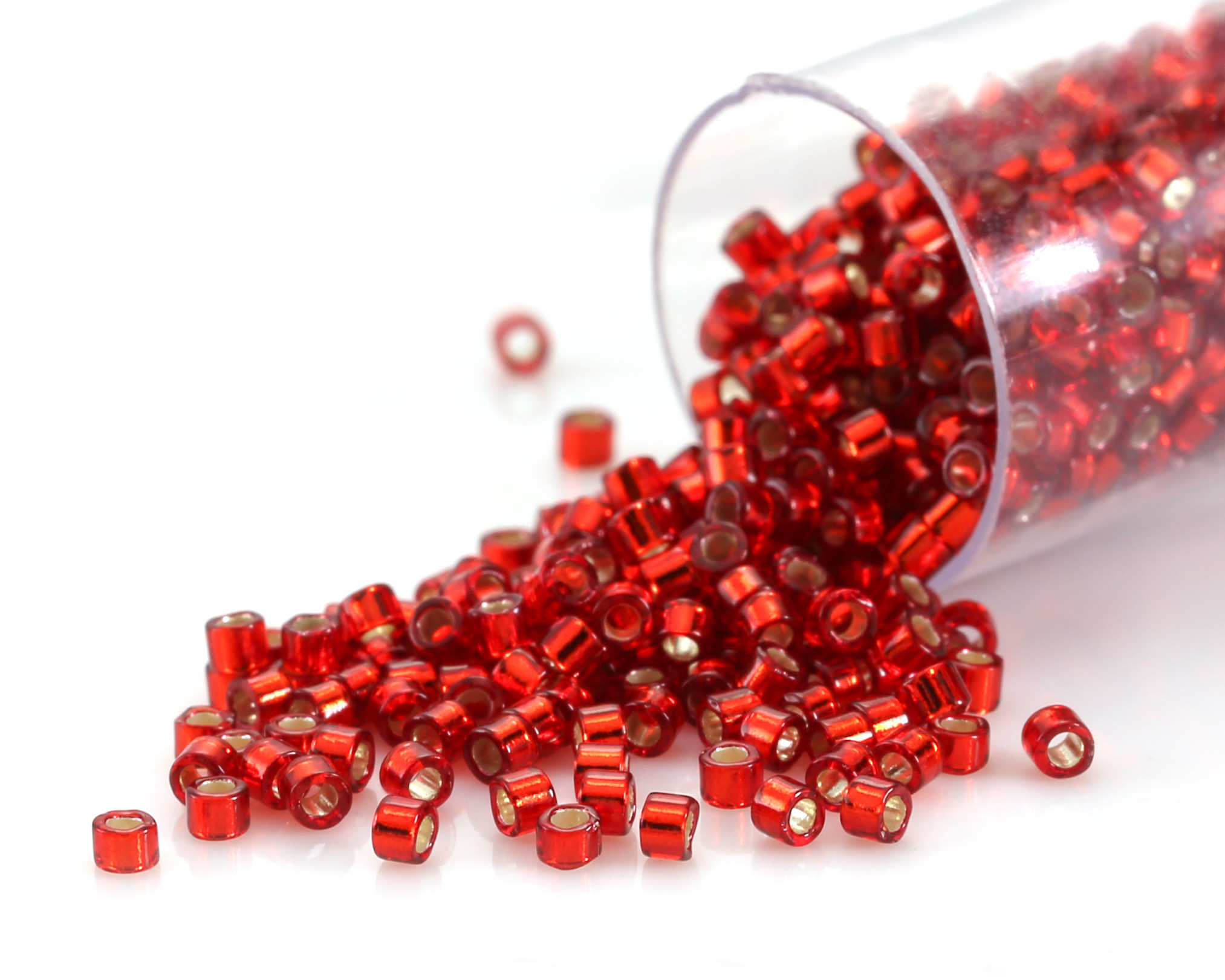 Miyuki Delica Dyed Silver Lined Brick Red (DB0603) 11/0 Seed Bead