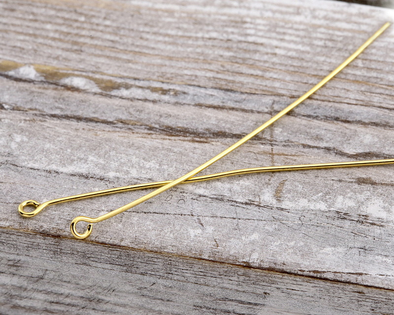 Gold (plated) Eye Pin 3", 21 gauge