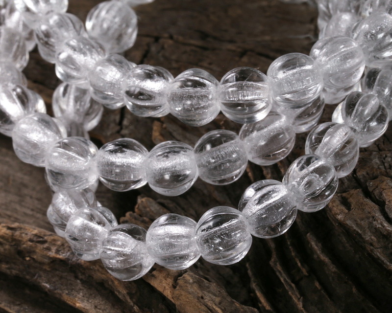 Czech Glass Crystal Large Hole Melon Round 6mm