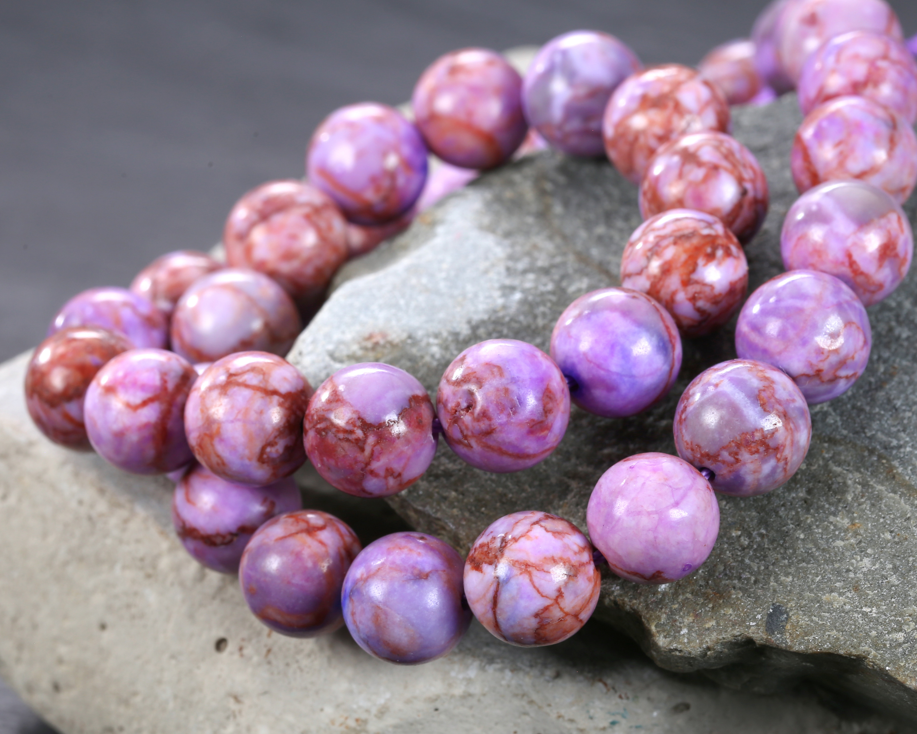 Purple Crazy Lace Calcite Round 10mm