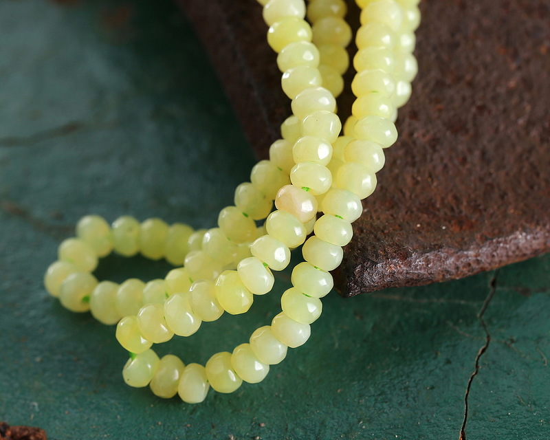 Key Lime Quartz Faceted Rondelle 2x4mm
