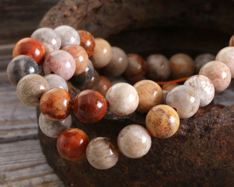 Indonesian Fossil Jasper (red) Round 8mm