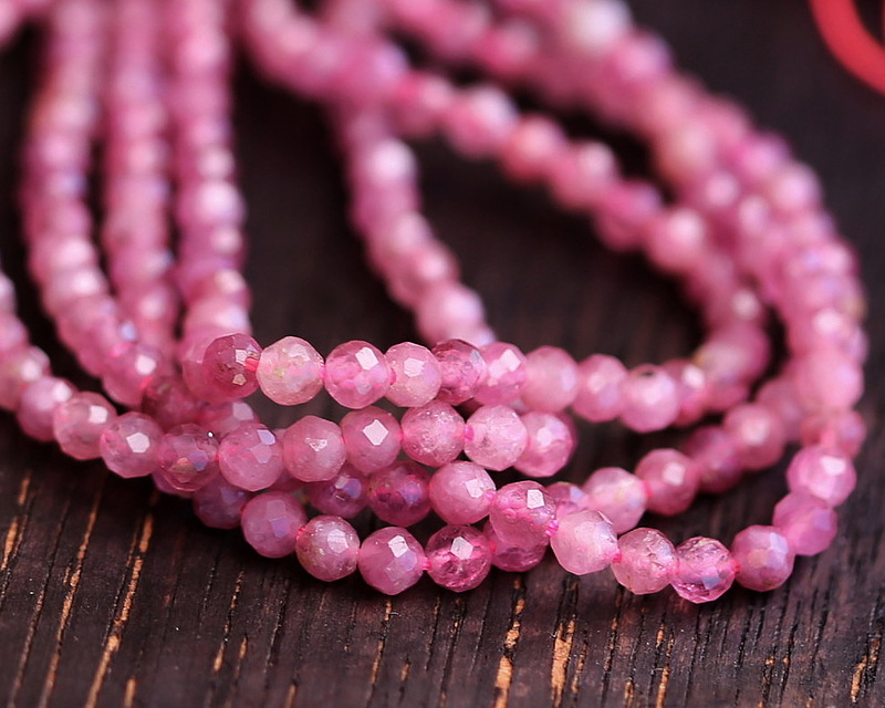 Pink Tourmaline (A) Faceted Round 3mm