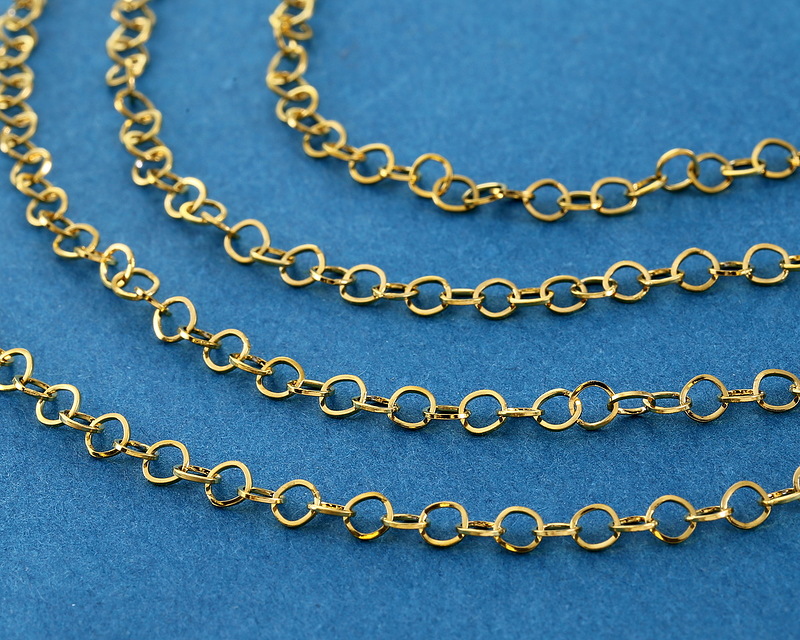 18K Gold (plated) Stainless Steel Medium Circle Cable Chain