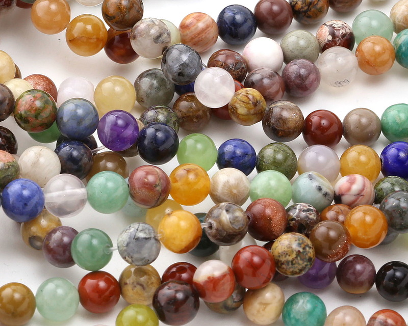 Earth Tones Gemstone Mix Round 6mm