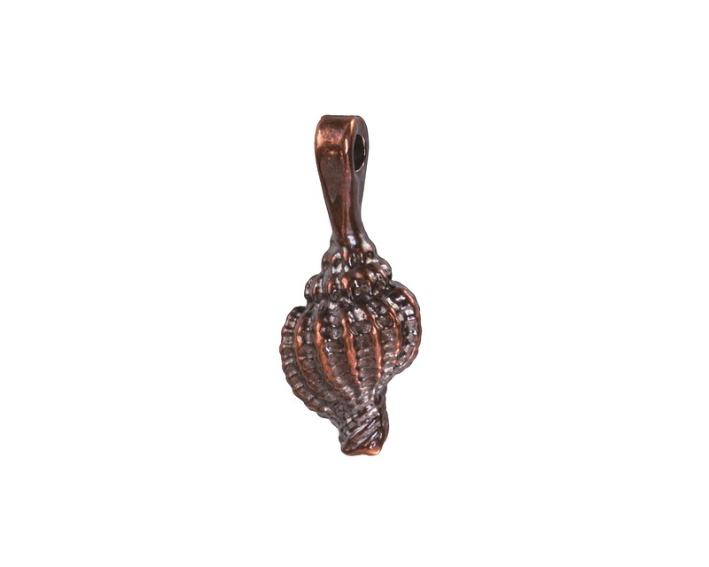 Mykonos Antique Copper (plated) Tibia Shell Charm 11x23mm