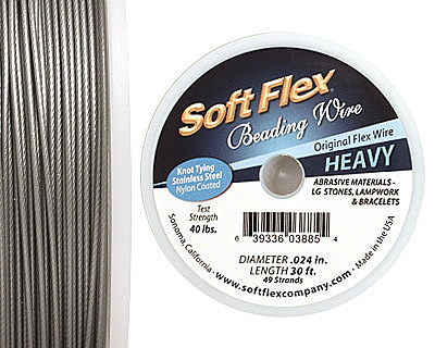 Soft Flex Satin Silver .024" (Heavy) 49 Strand Wire 30ft.