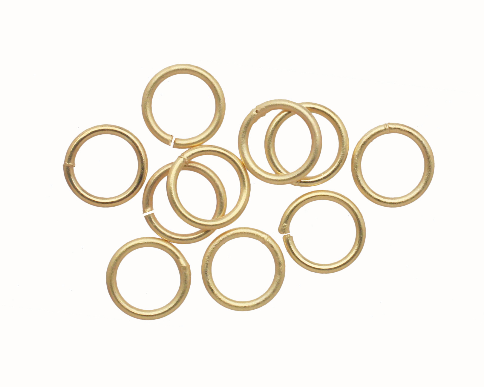 Satin Hamilton Gold (plated) Soldered Jump Ring 8mm, 18 gauge